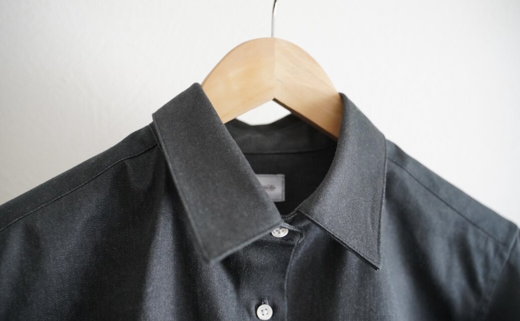 【播州織 デニム】 顔料染め シャツワンピース コート | iichi 日々の暮らしを心地よくするハンドメイドやアンティークのマーケットプレイス