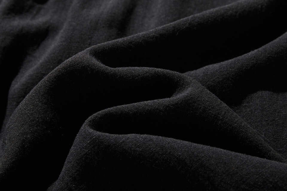 ナチュラルテイストの綿麻シャツブラウス 長袖ブラウス ブラック 250420-4 | iichi 日々の暮らしを心地よくするハンドメイドやアンティークのマーケットプレイス