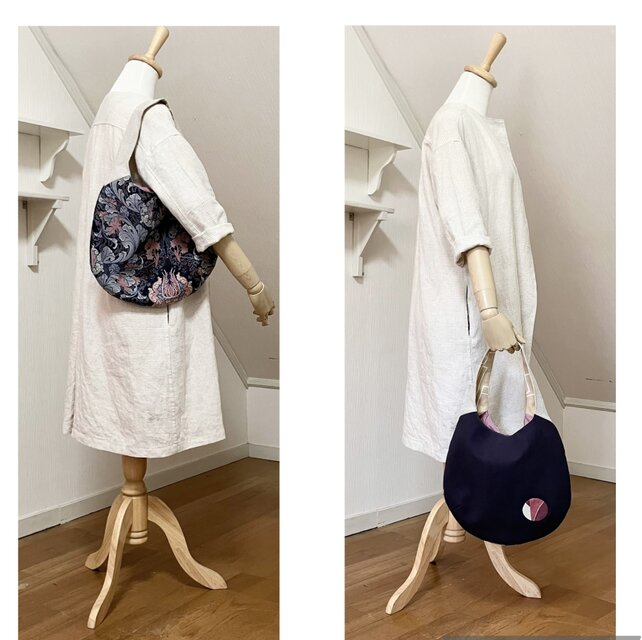 たまご型バッグ ワンハンド ル アールヌーボー柄 | iichi 日々の暮らしを心地よくするハンドメイドやアンティークのマーケットプレイス