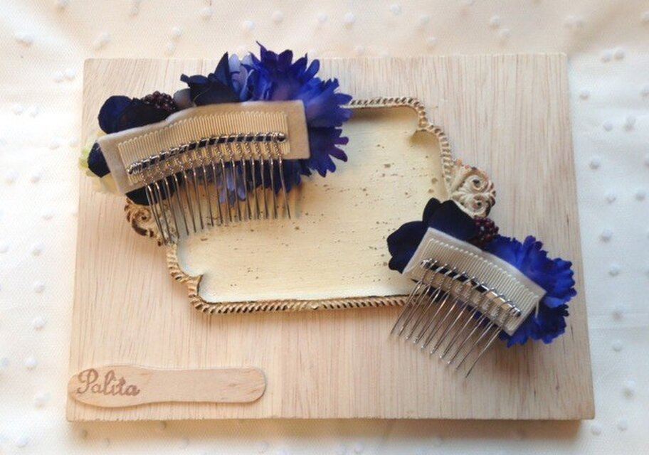 blue blueスカビオサコーム set | iichi 日々の暮らしを心地よくするハンドメイドやアンティークのマーケットプレイス