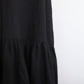 【着丈調整可能】ストンとしたIラインシルエット コットン 前開き 裾ティアードワンピース ブラック 0561BK | iichi 日々の暮らしを心地よくするハンドメイドやアンティークの ...