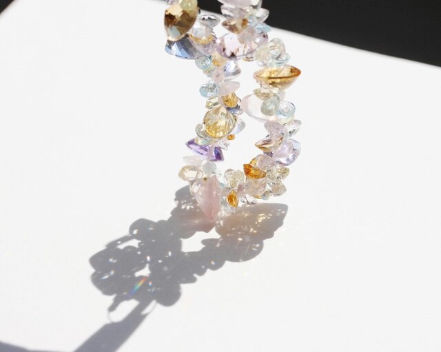 6stone jewel.ミックスカットブレスレット（一点もの） | iichi ハンドメイド・クラフト作品・手仕事品の通販