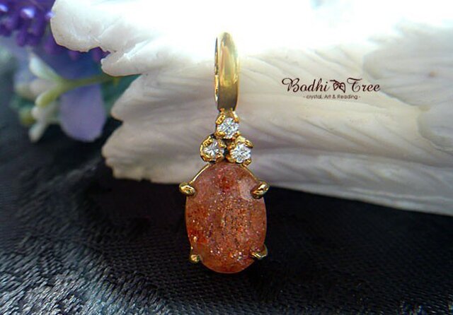 サンストーンSVペンダントヘッド(K18GP) | iichi ハンドメイド・クラフト作品・手仕事品の通販