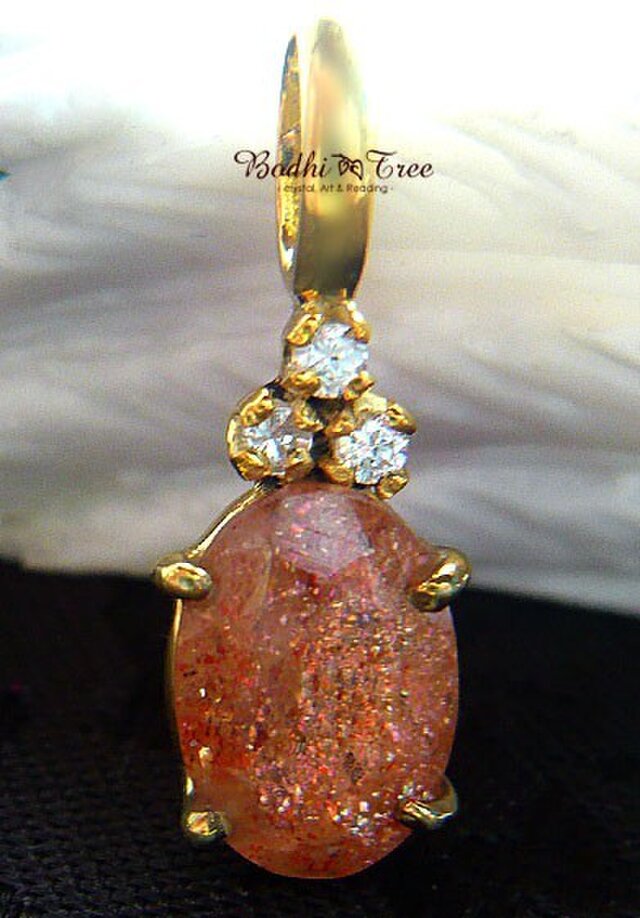 サンストーンSVペンダントヘッド(K18GP) | iichi ハンドメイド・クラフト作品・手仕事品の通販