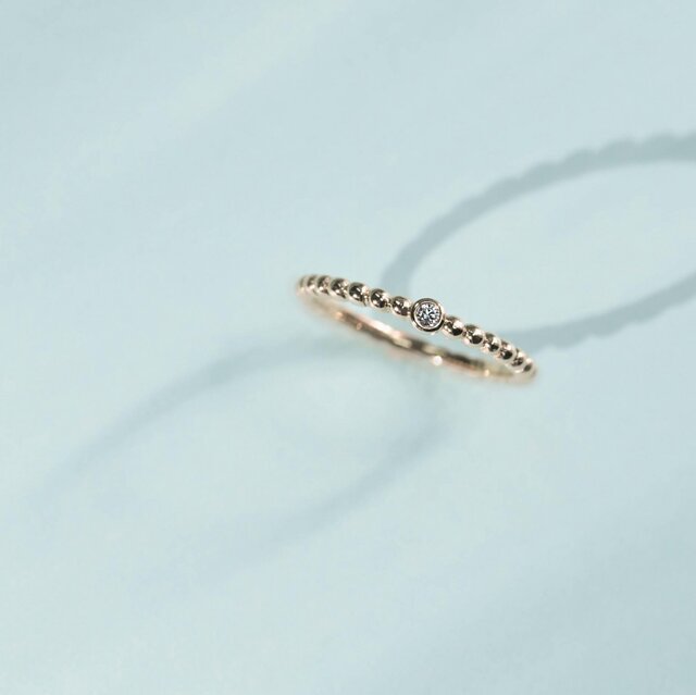 Spheres Diamond K14PG×Diamond 0.02ct | iichi ハンドメイド・クラフト作品・手仕事品の通販