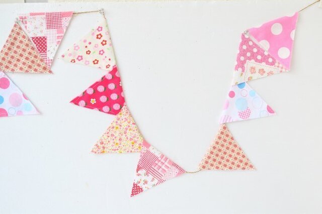 春色★ピンク大好きさんのガーリーガーランドセット♪ | iichi 日々の暮らしを心地よくするハンドメイドやアンティークのマーケットプレイス