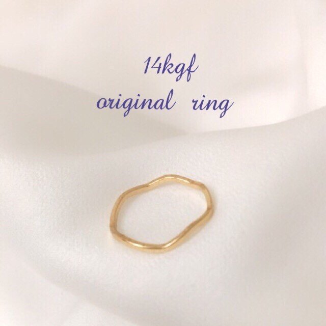 14KGF wave ring＊ | iichi ハンドメイド・クラフト作品・手仕事品の通販