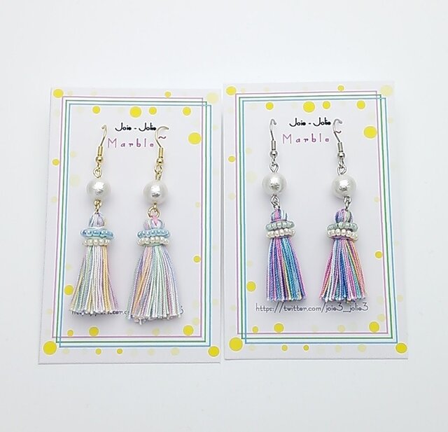 春を感じる細糸ミックスパステルタッセルピアス new | Joie-Jolie | ハンドメイド通販 iichi（いいち）