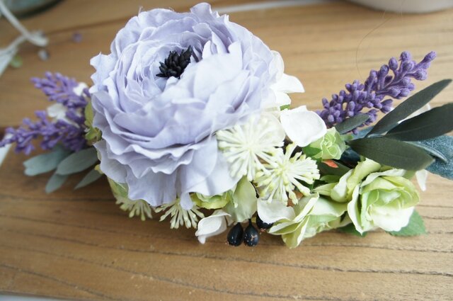 Purple Ranunculus* すみれ色＊ニュアンスカラーのヘッドフラワー | iichi 日々の暮らしを心地よくするハンドメイドやアンティークのマーケットプレイス