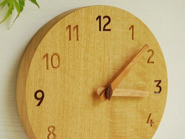 直径22cm 掛け時計 ｵｰｸ【1719】 | iichi ハンドメイド・クラフト作品・手仕事品の通販