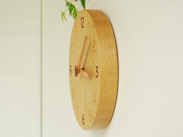 直径22cm 掛け時計 ｵｰｸ【1719】 | iichi ハンドメイド・クラフト作品・手仕事品の通販
