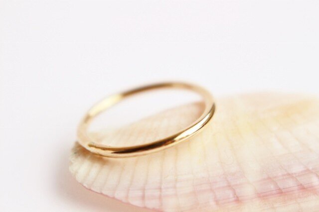 14KGF 1.63㎜幅 Simple Ring | Rainbow Stone | ハンドメイド通販 iichi（いいち）