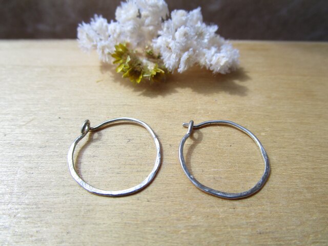 silver フープ ピアス 16mm | iichi ハンドメイド・クラフト作品・手仕事品の通販