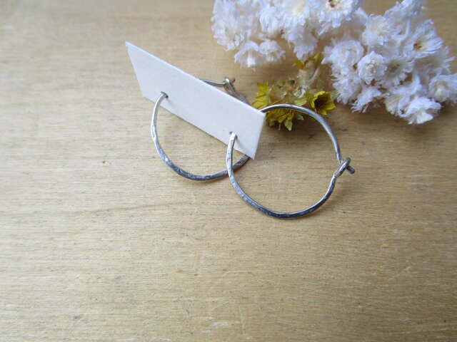 silver フープ ピアス 16mm | iichi ハンドメイド・クラフト作品・手仕事品の通販