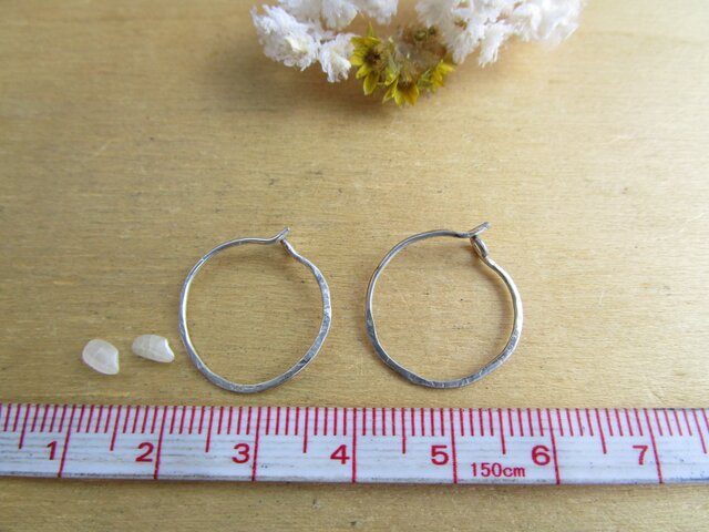 silver フープ ピアス 16mm | iichi ハンドメイド・クラフト作品・手仕事品の通販