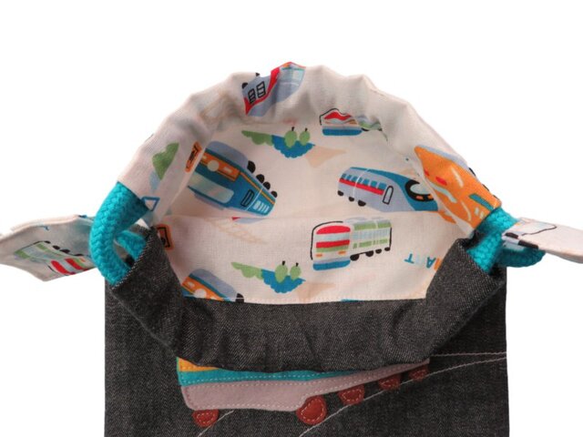 入園用品：巾着 機関車(男の子用) | iichi 日々の暮らしを心地よくするハンドメイドやアンティークのマーケットプレイス