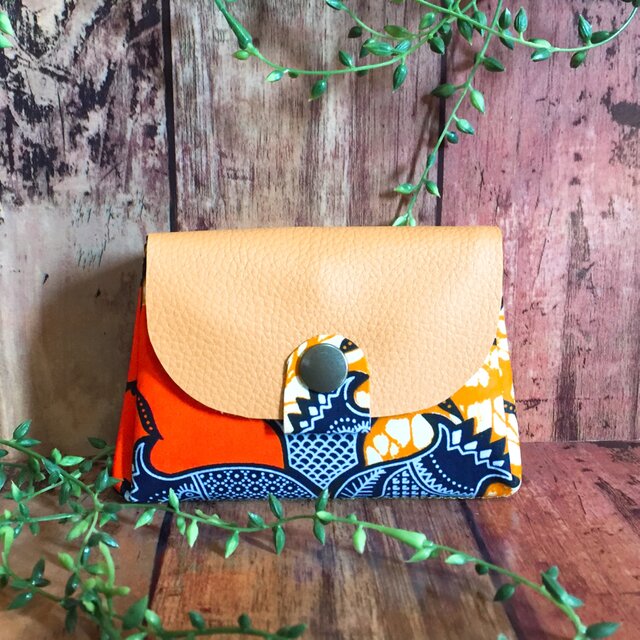 k120アフリカパーニュアコーディオンポーチ | iichi ハンドメイド・クラフト作品・手仕事品の通販