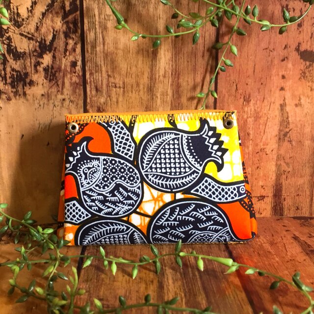 k120アフリカパーニュアコーディオンポーチ | iichi ハンドメイド・クラフト作品・手仕事品の通販