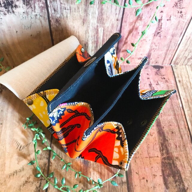k120アフリカパーニュアコーディオンポーチ | iichi ハンドメイド・クラフト作品・手仕事品の通販