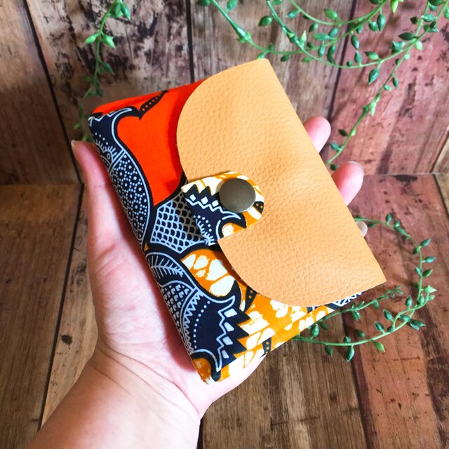 k120アフリカパーニュアコーディオンポーチ | iichi ハンドメイド・クラフト作品・手仕事品の通販