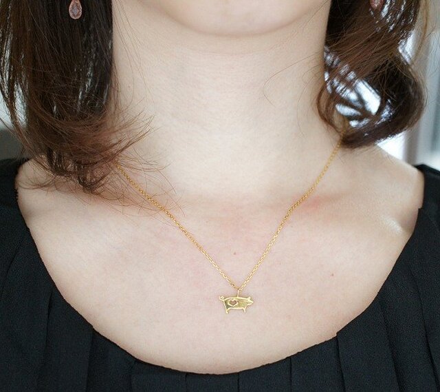 ブタネックレス ＜ZOOシリーズ＞ | iichi ハンドメイド・クラフト作品・手仕事品の通販