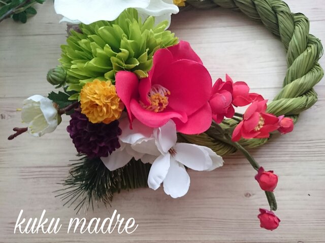 華やか胡蝶蘭のしめ縄 2018 リース | iichi ハンドメイド・クラフト作品・手仕事品の通販