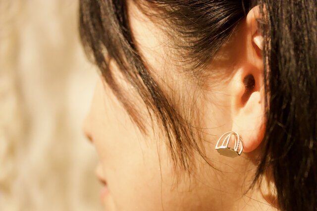 Cage studs 鳥かごピアス | iichi ハンドメイド・クラフト作品・手仕事品の通販