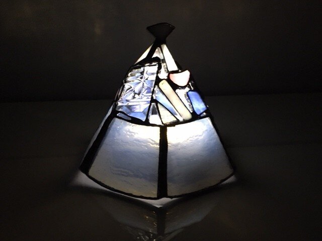 『ミッドナイト』LEDライト ホワイト ガラス Bay View | iichi 日々の暮らしを心地よくするハンドメイドやアンティークのマーケットプレイス