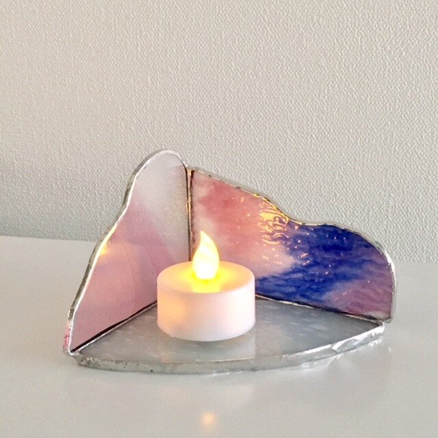 『キャンドルナイト』LEDキャンドルホルダー ピンク ブルー Bay View | iichi ハンドメイド・クラフト作品・手仕事品の通販