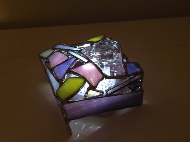 『ミッドナイト』LEDライト ピンク ガラス Bay View | iichi ハンドメイド・クラフト作品・手仕事品の通販