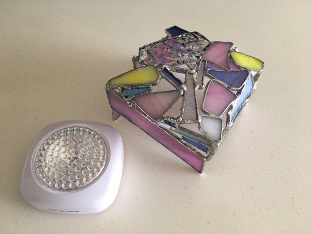 『ミッドナイト』LEDライト ピンク ガラス Bay View | iichi ハンドメイド・クラフト作品・手仕事品の通販