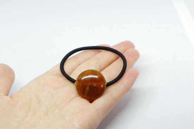 ブラウンマーブル＊ヘアゴム #418 | iichi ハンドメイド・クラフト作品・手仕事品の通販