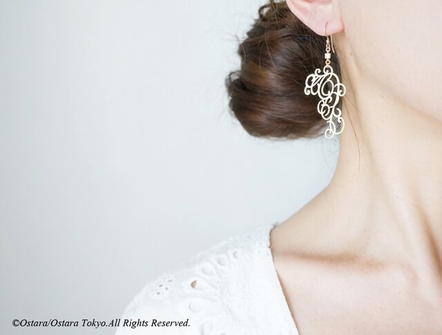 【14KGF】Earrings,Matt Gold Elegant Filigree | iichi ハンドメイド・クラフト作品・手仕事品の通販