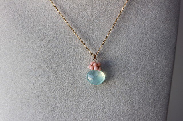 再販*カルセドニー*コーラル*14kgfネックレス＊no.154 | iichi ハンドメイド・クラフト作品・手仕事品の通販