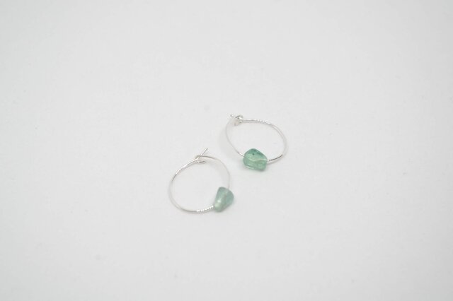 アパタイト＊SV925＊フープピアス #441 | iichi 日々の暮らしを心地よくするハンドメイドやアンティークのマーケットプレイス