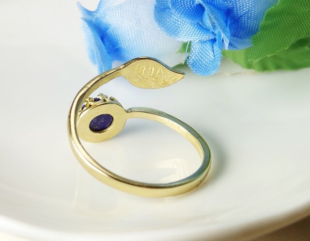 *R42*宝石質ラピスラズリAAA★クラウン＆リーフリング | iichi 日々の暮らしを心地よくするハンドメイドやアンティークのマーケットプレイス