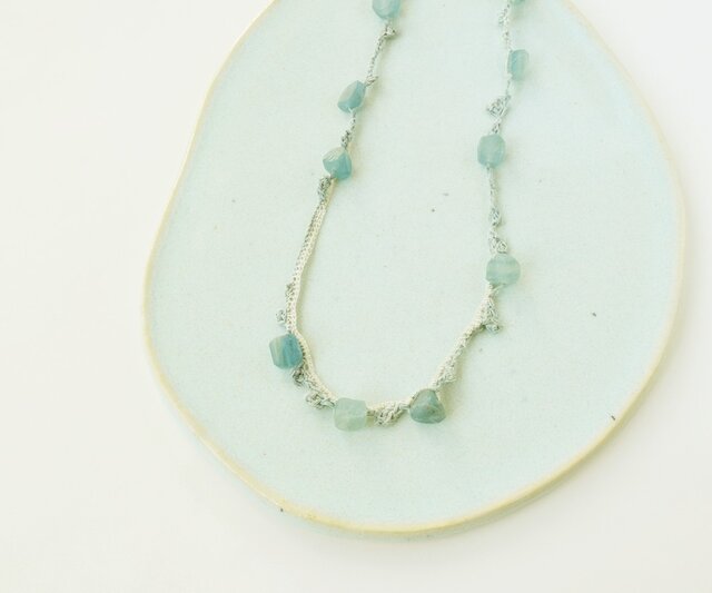 【送料無料】Blue chalcedony necklace | iichi ハンドメイド・クラフト作品・手仕事品の通販