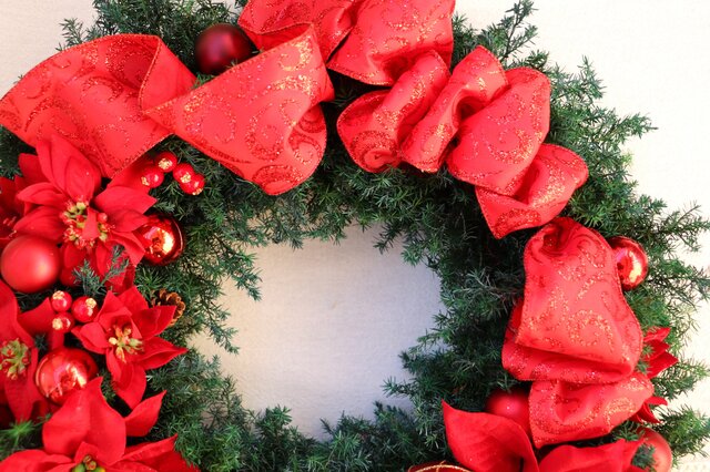 ﾎﾟｲﾝｾﾁｱのXmasﾘｰｽ（42cm） | iichi ハンドメイド・クラフト作品・手仕事品の通販