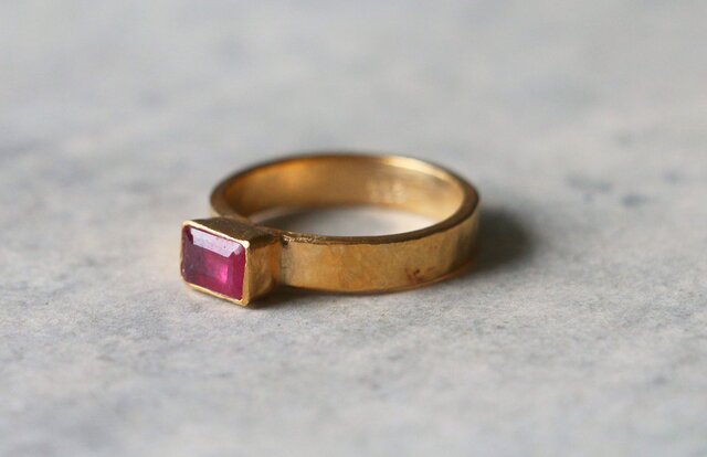 古代スタイル＊天然ルビー 指輪＊10号 GP | iichi ハンドメイド・クラフト作品・手仕事品の通販