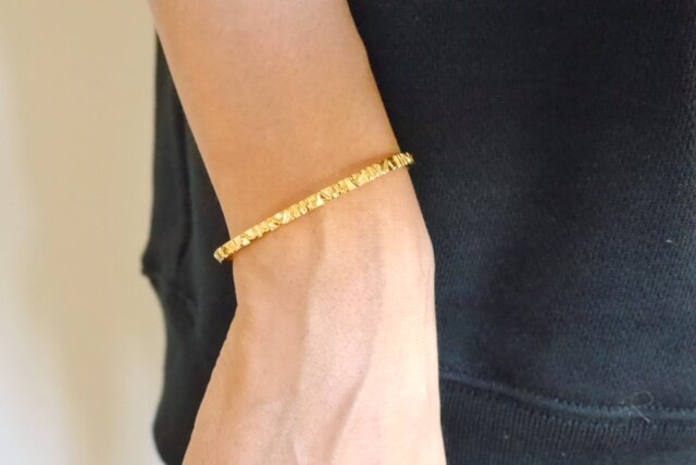 Native bangle (K22GP)★ネイティブ★バングル★シルバー★細★K18 | iichi 日々の暮らしを心地よくするハンドメイドやアンティークのマーケットプレイス