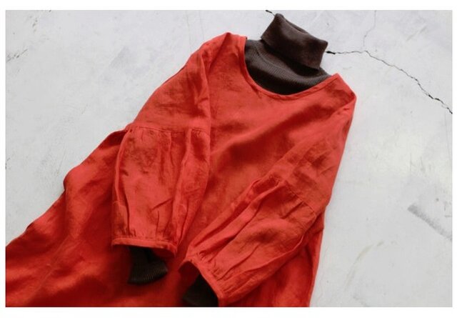 ギャザー裾ワンピースlithuanian linen100% | iichi 日々の暮らしを心地よくするハンドメイドやアンティークのマーケットプレイス