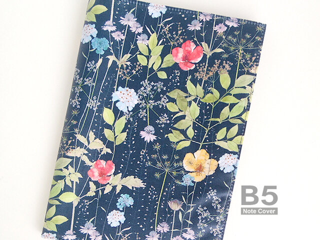 リバティ B5大学ノートカバー イルマ ネイビー | iichi 日々の暮らしを心地よくするハンドメイドやアンティークのマーケットプレイス