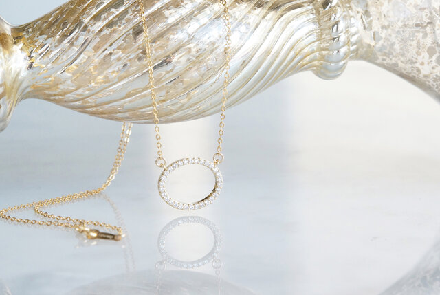 【14KGF】Necklace, Circle CZ | iichi 日々の暮らしを心地よくするハンドメイドやアンティークのマーケットプレイス