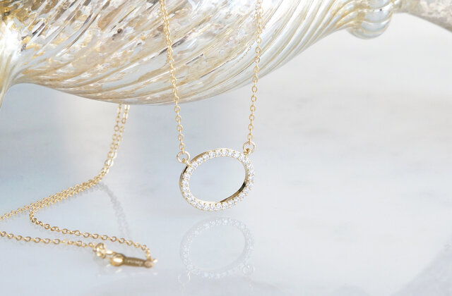 【14KGF】Necklace, Circle CZ | iichi 日々の暮らしを心地よくするハンドメイドやアンティークのマーケットプレイス