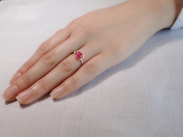 包みリング K10 ルビー （Tsutsumi Ring Ruby) | iichi ハンドメイド・クラフト作品・手仕事品の通販