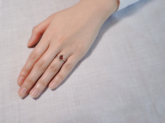 包みリング K10 ピンクトルマリン （Tsutsumi Ring PinkTourmaline) | iichi ハンドメイド・クラフト作品・手仕事品の通販