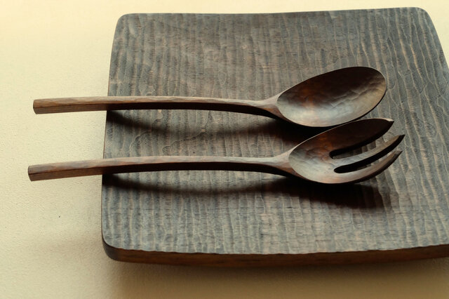 山桜の木のサービスフォーク (type-SU) | iichi ハンドメイド・クラフト作品・手仕事品の通販