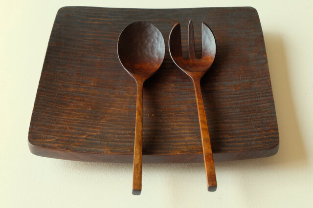 山桜の木のサービスフォーク (type-SU) | iichi ハンドメイド・クラフト作品・手仕事品の通販