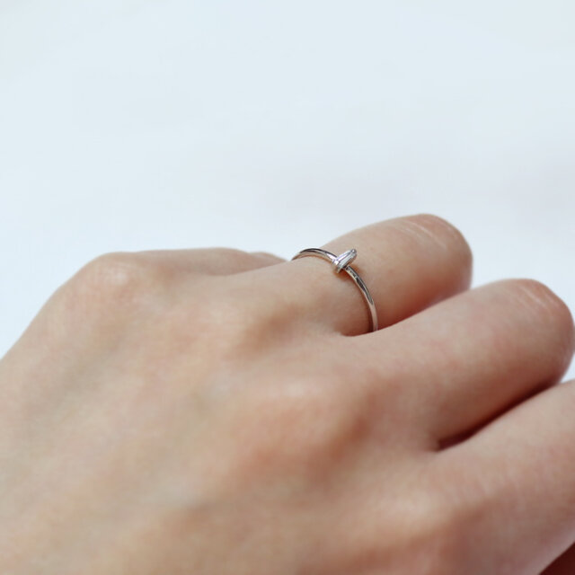 fancycut テーパーカットダイヤモンドリング K18WG | iichi ハンドメイド・クラフト作品・手仕事品の通販