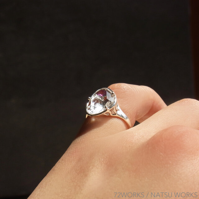 クォーツとルビーの指輪 Quartz and Ruby Ring | iichi ハンドメイド・クラフト作品・手仕事品の通販